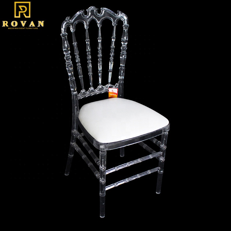 Wholesale Crown Crystal Chair Polycarbonate Crystal Clear wedding ...